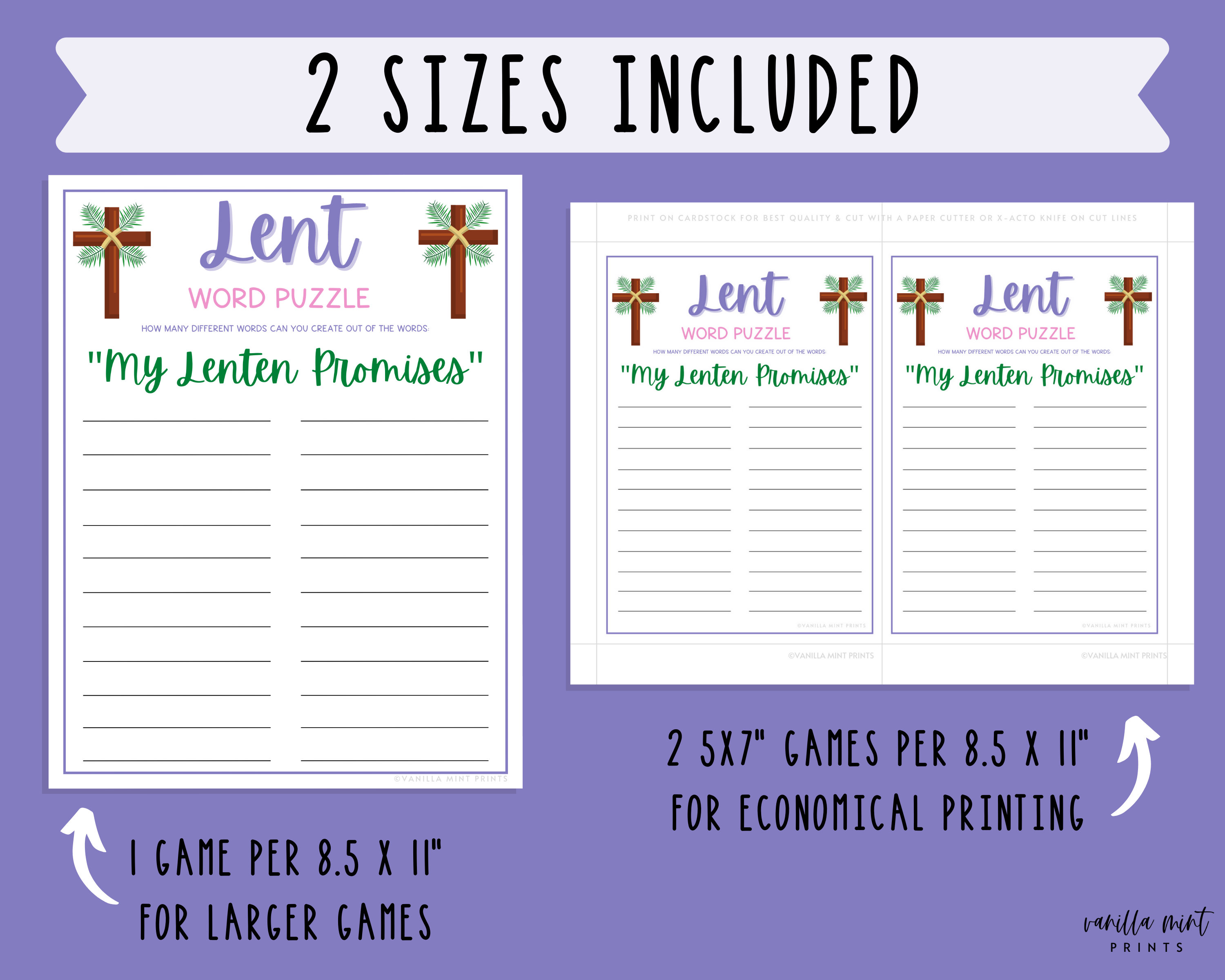 Lent Word Puzzle Lenten Printable Party Games Easter - Etsy