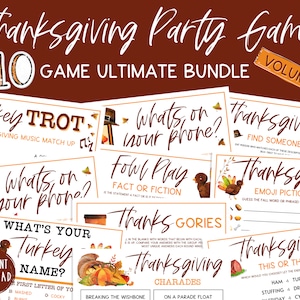 Thanksgiving Game BUNDLE Volume 2 | 10 Thanksgiving Printable Games ...