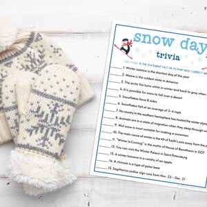 Snow Day Trivia Game | Fun Printable Winter Game | Wintertime Activity ...