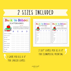 Back to School Game | Scattergories | First Day of School Activities ...