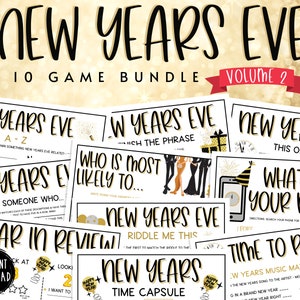 10 New Years Eve Party Games BUNDLE Volume 2 Printable New Years Game ...