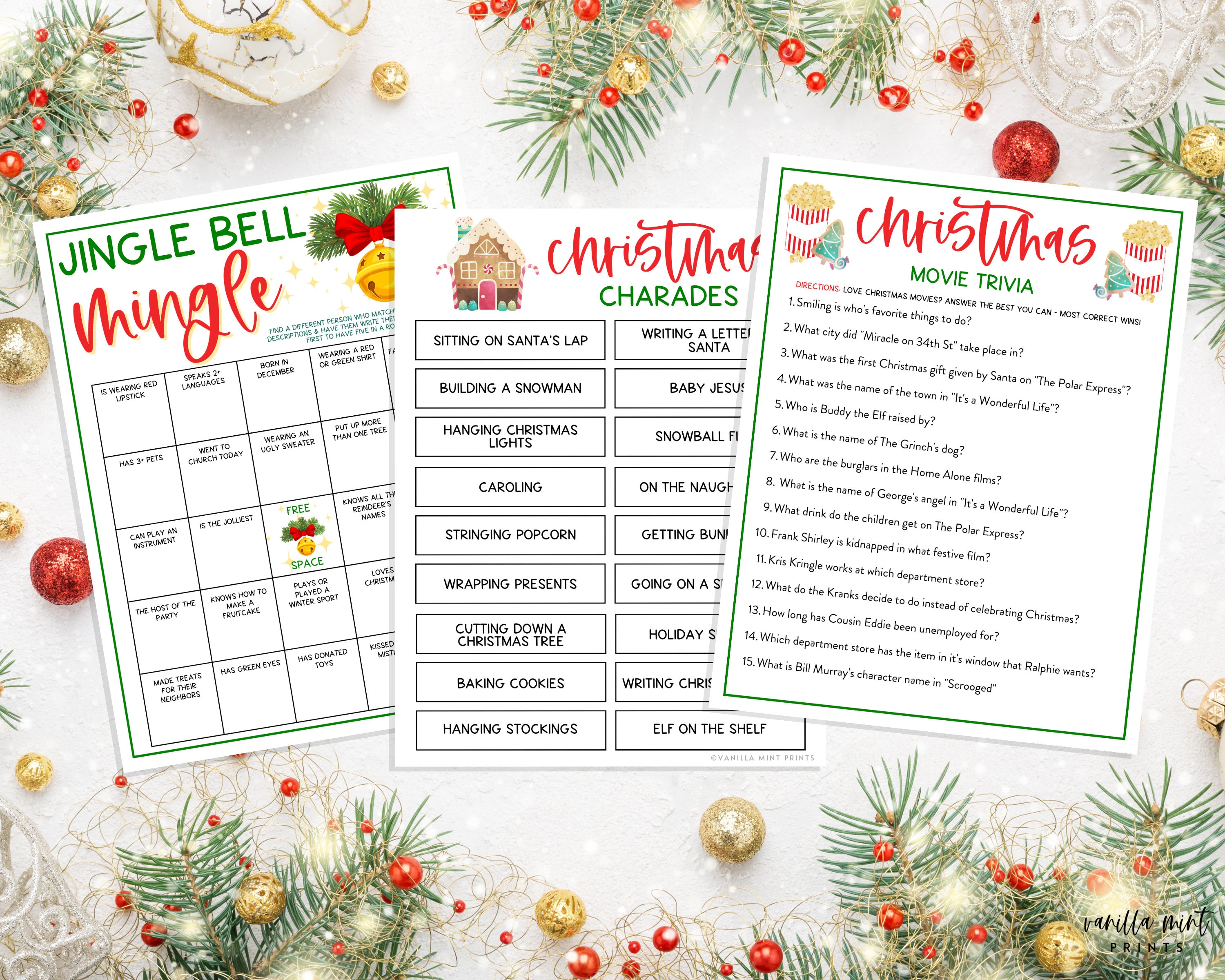 Christmas Game BUNDLE Volume 2 10 Christmas Printable Games | Etsy