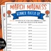 March Madness Winner Match up Game Printable March Madness Party Games ...