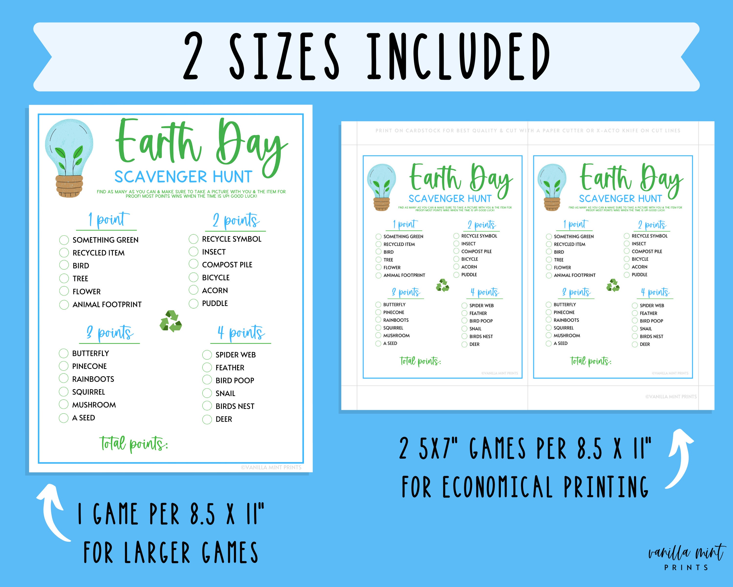 Earth Day Scavenger Hunt Game Fun Printable Spring Games - Etsy