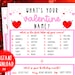 What's Your Valentine Name Game Valentine's Day Printable Game Fun ...