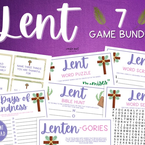 Lent Bingo Game Catholic Games for Kids Printable DIY - Etsy