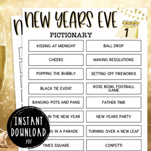 New Years Eve Pictionary Game Fun New Years Eve Party Games NYE Adult ...
