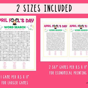 April Fool's Day Word Search Game | April Fools Party Games | Printable ...
