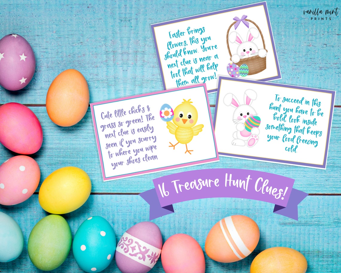 Easter Treasure Hunt Game for Kids Printable Easter Party | Etsy