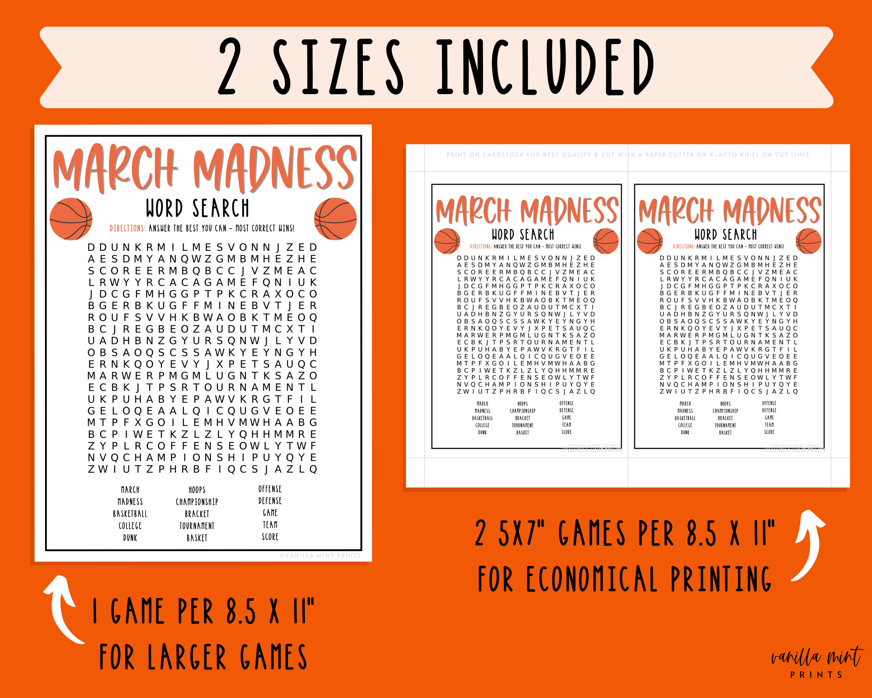 March Madness Basketball Word Search Printable March Madness Word
