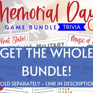 Memorial Day Trivia Game | Printable Memorial Day Party Games | America ...
