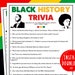 Black History Month Trivia Game African American History Celebration ...