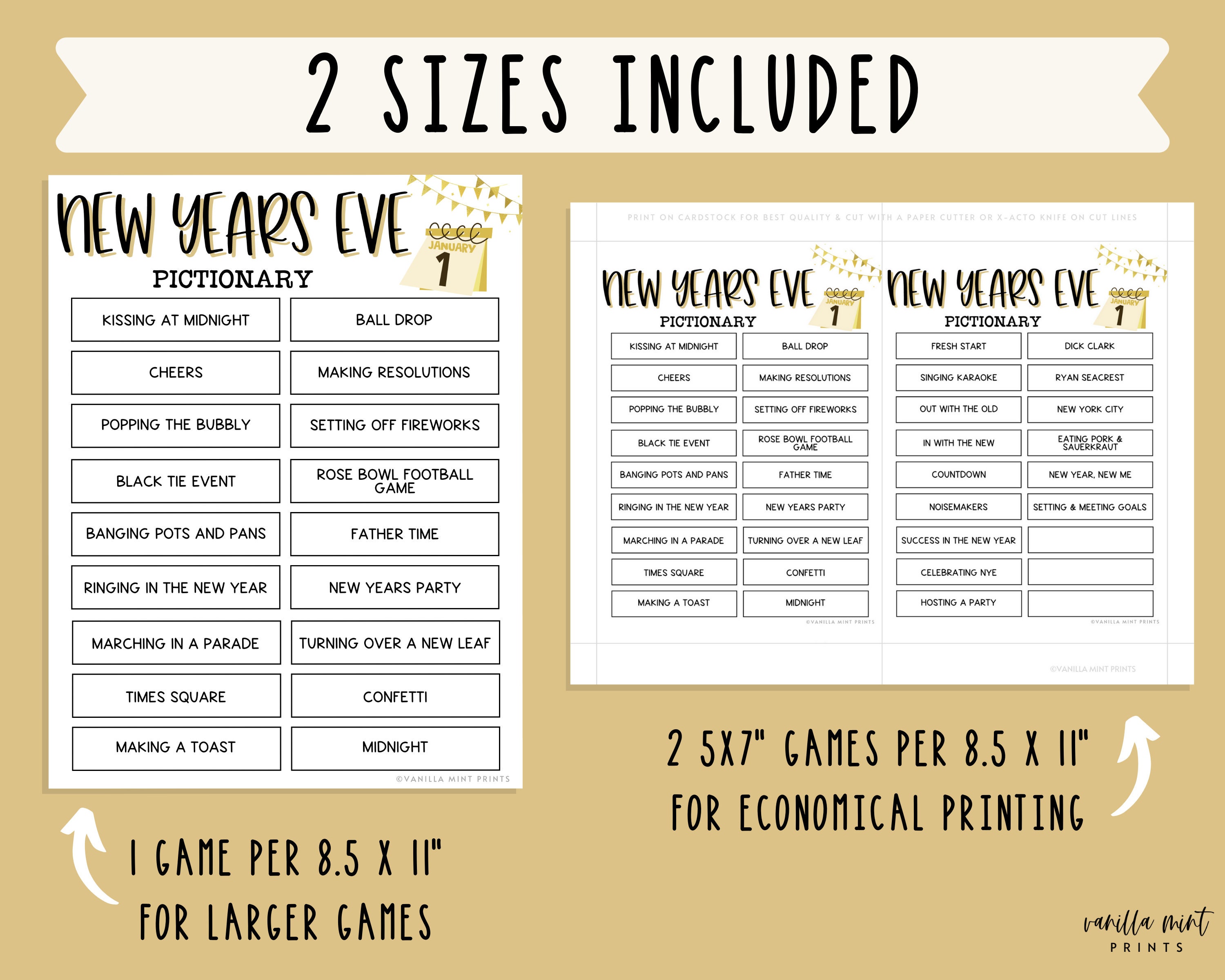 New Years Eve Pictionary Game Fun New Years Eve Party Games | Etsy