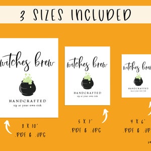 Halloween Party Signs | Witches Brew | Halloween Party Decor ...