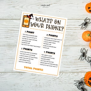 Halloween What's on Your Phone Party Game Halloween Party Games for ...
