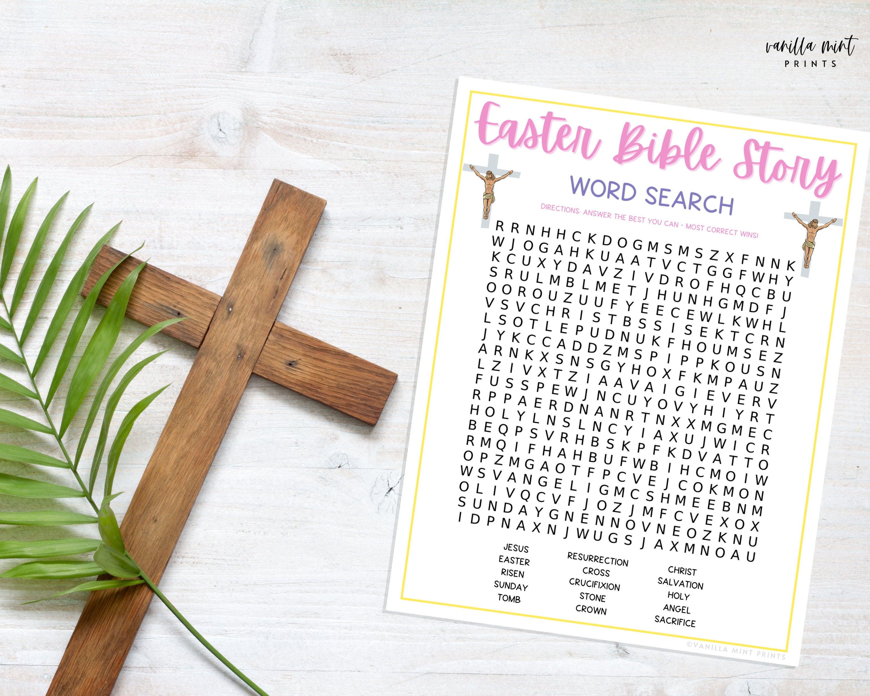 Easter Bible Story Word Search Printable Easter Games | Etsy