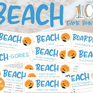 Beach 10 Game BUNDLE | Ten Printable Summertime Games | Fun Beach ...
