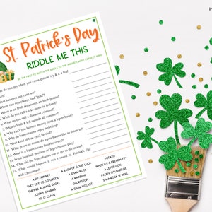 St. Patrick's Day Riddle Me This Game | Printable Game | Fun St. Patty ...