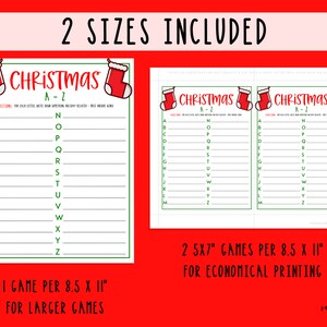 Christmas A-Z Game Christmas Printable Games Fun Christmas | Etsy