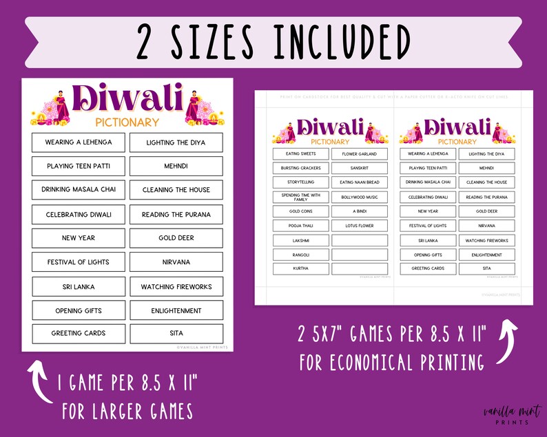 Diwali Pictionary Game Printable Festival of Lights Party - Etsy Canada