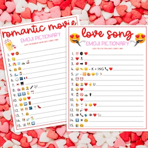 Valentine's Day 4 Game Emoji Pictionary BUNDLE | Fun Valentine's Day ...