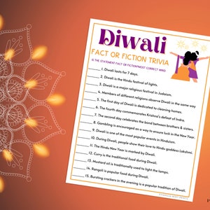 Diwali Fact or Fiction Trivia Game | Printable Festival of Lights Party ...