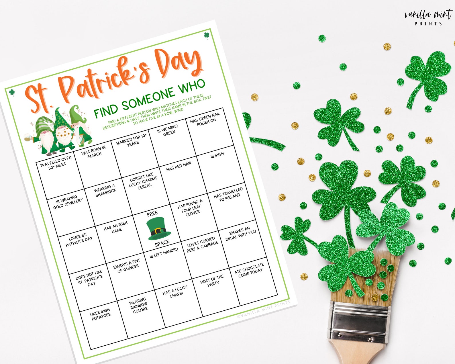 St. Patrick's Day Find the Guest Who Game Icebreaker - Etsy