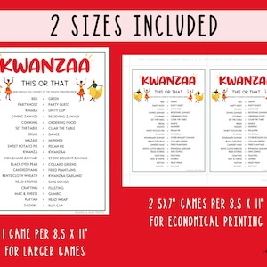 Kwanzaa This or That | Printable Kwanzaa Party Games | Fun Activities ...