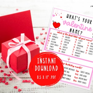 What's Your Valentine Name Game | Valentine's Day Printable Game | Fun ...