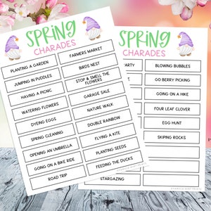 Spring Charades | Printable Springtime Games | Party Games | Activities ...