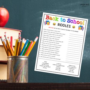 Back to School Game | Riddles | First Day of School Activities | School ...
