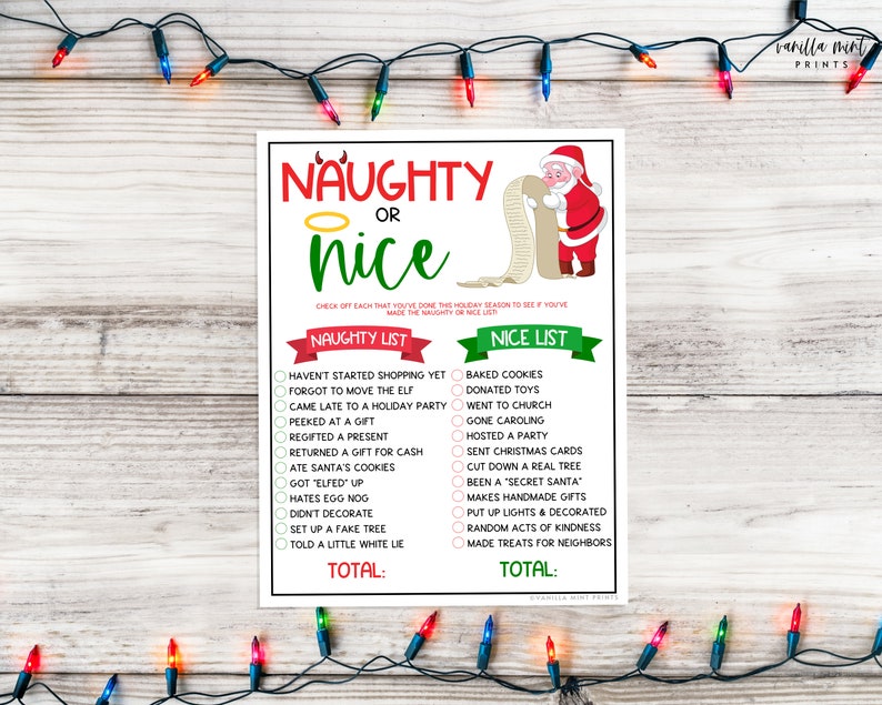 Holiday Office Party Naughty or Nice Game Fun Xmas Games - Etsy