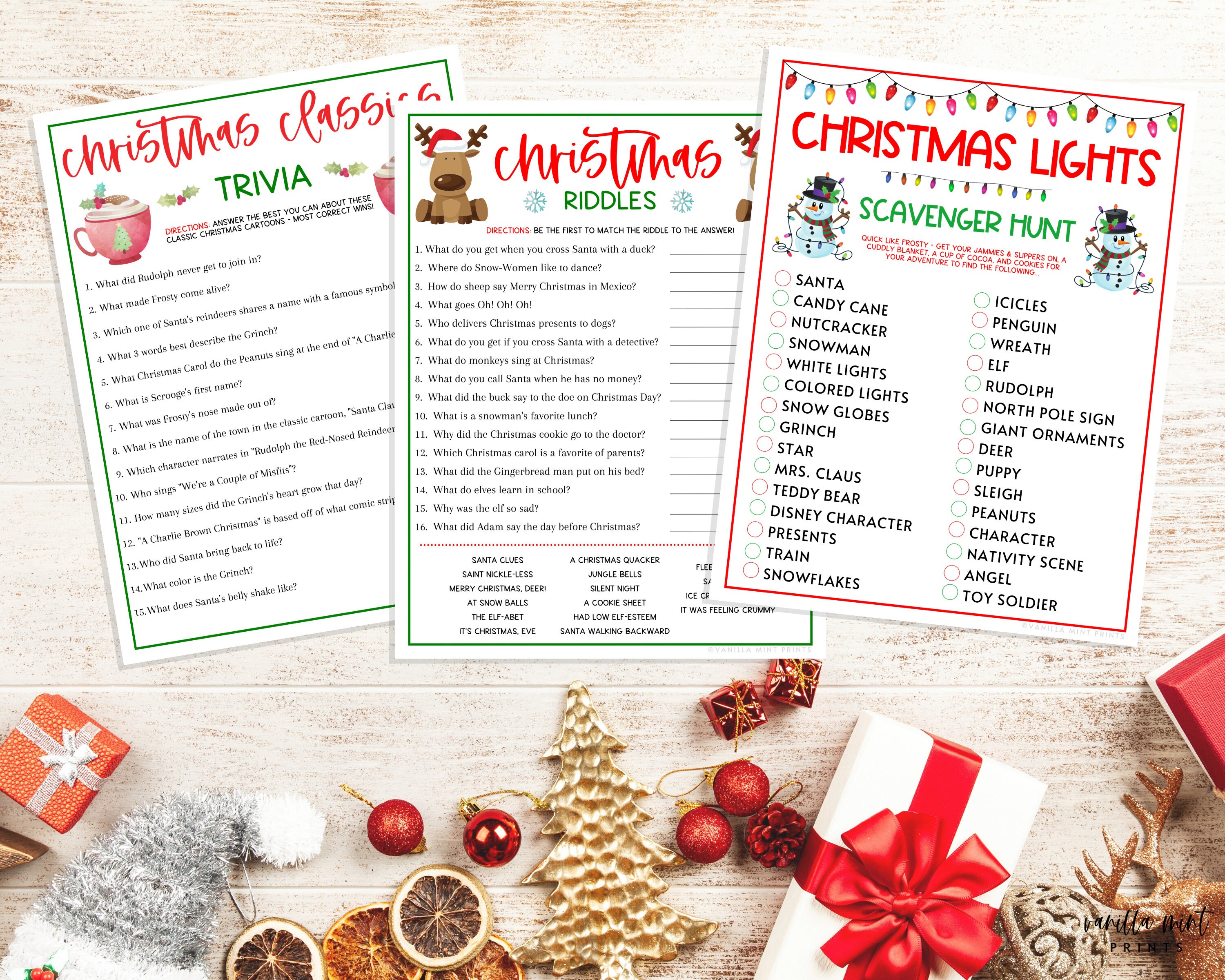 Christmas Game BUNDLE Volume 2 10 Christmas Printable Games | Etsy