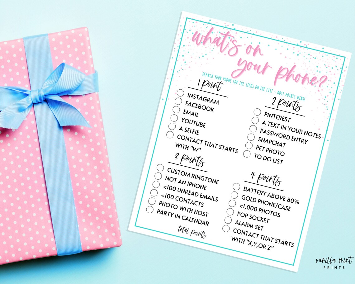 Teen Slumber Party Games Whats on Your Phone Girls - Etsy