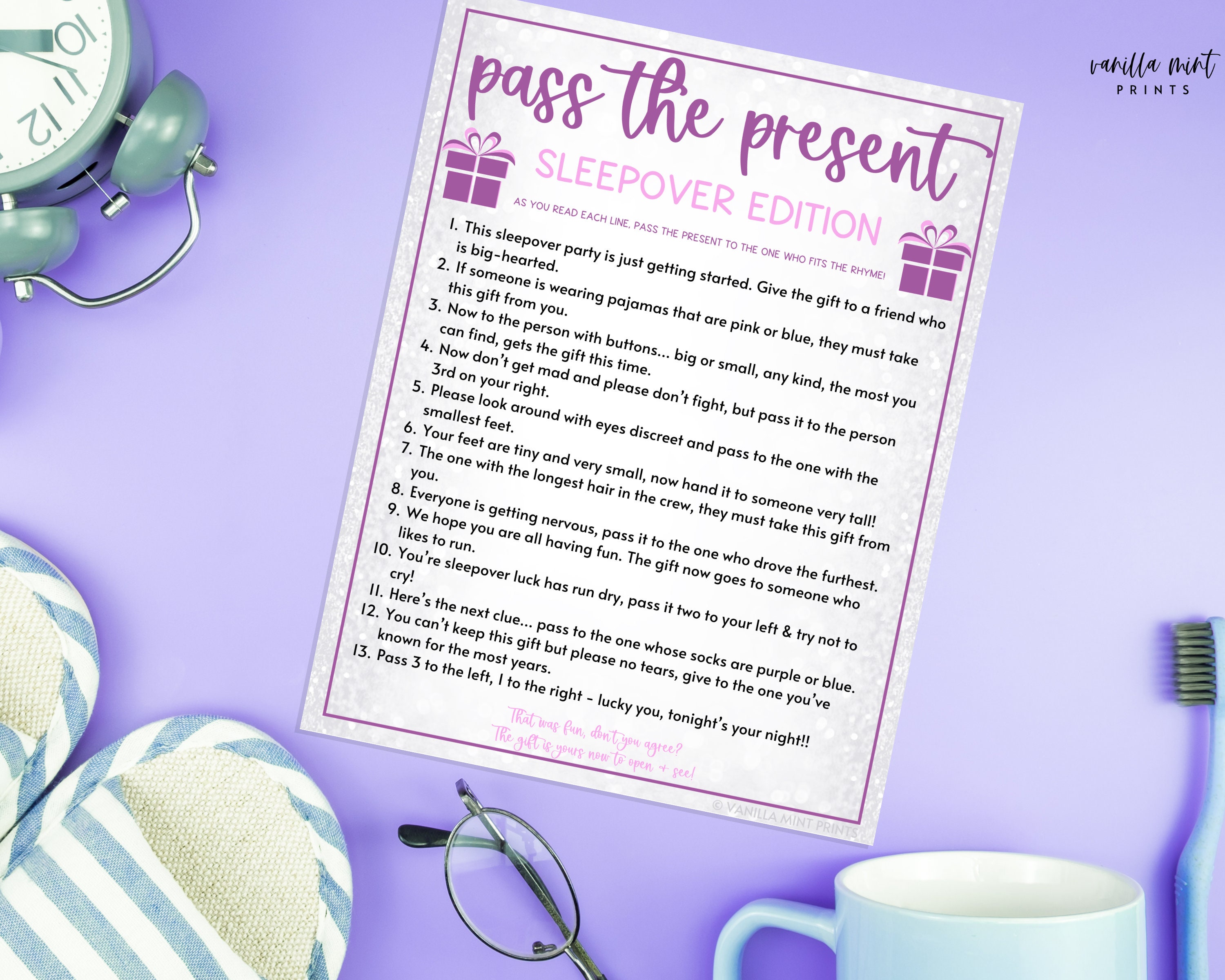 Teen Slumber Party Games Pass the Present Girls Sleepover - Etsy