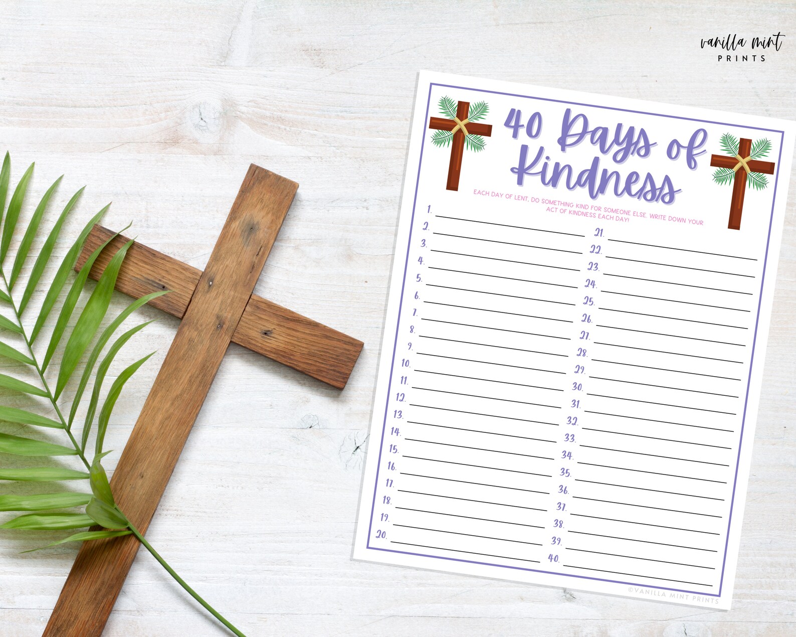 Lent 40 Days of Kindness Game Printable Party Games Easter - Etsy