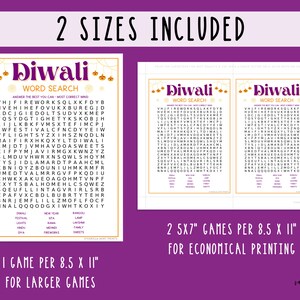Diwali Word Search | Printable Festival of Lights Party Games ...