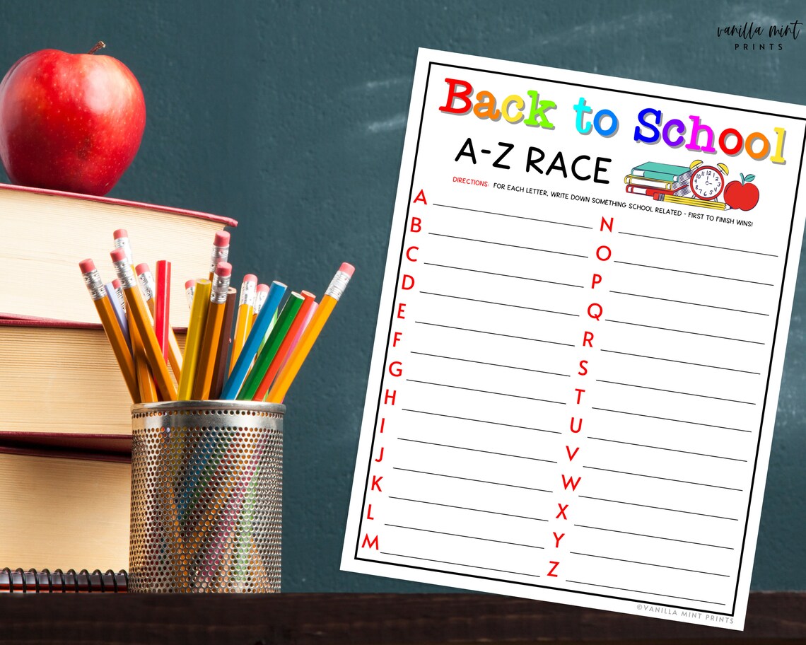 Back to School Game A Z Race First Day of School - Etsy