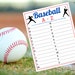 Baseball A to Z Word Game Printable Baseball Team Party Games MLB ...
