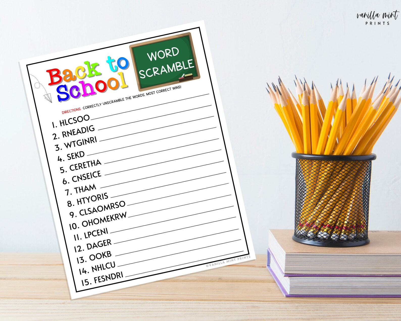 Back to School Game Word Scramble First Day of School | Etsy