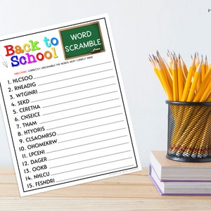 Back to School Game Word Scramble First Day of School | Etsy