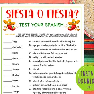 Cinco De Mayo Siesta O Fiesta Game | Mexican Party Games | Fun Cinco De ...