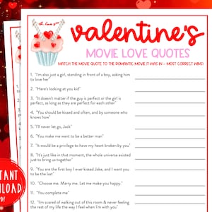 Valentine's Day Movie Love Quotes Game Valentine Printable Games Fun ...