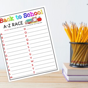 Back to School Game A Z Race First Day of School | Etsy