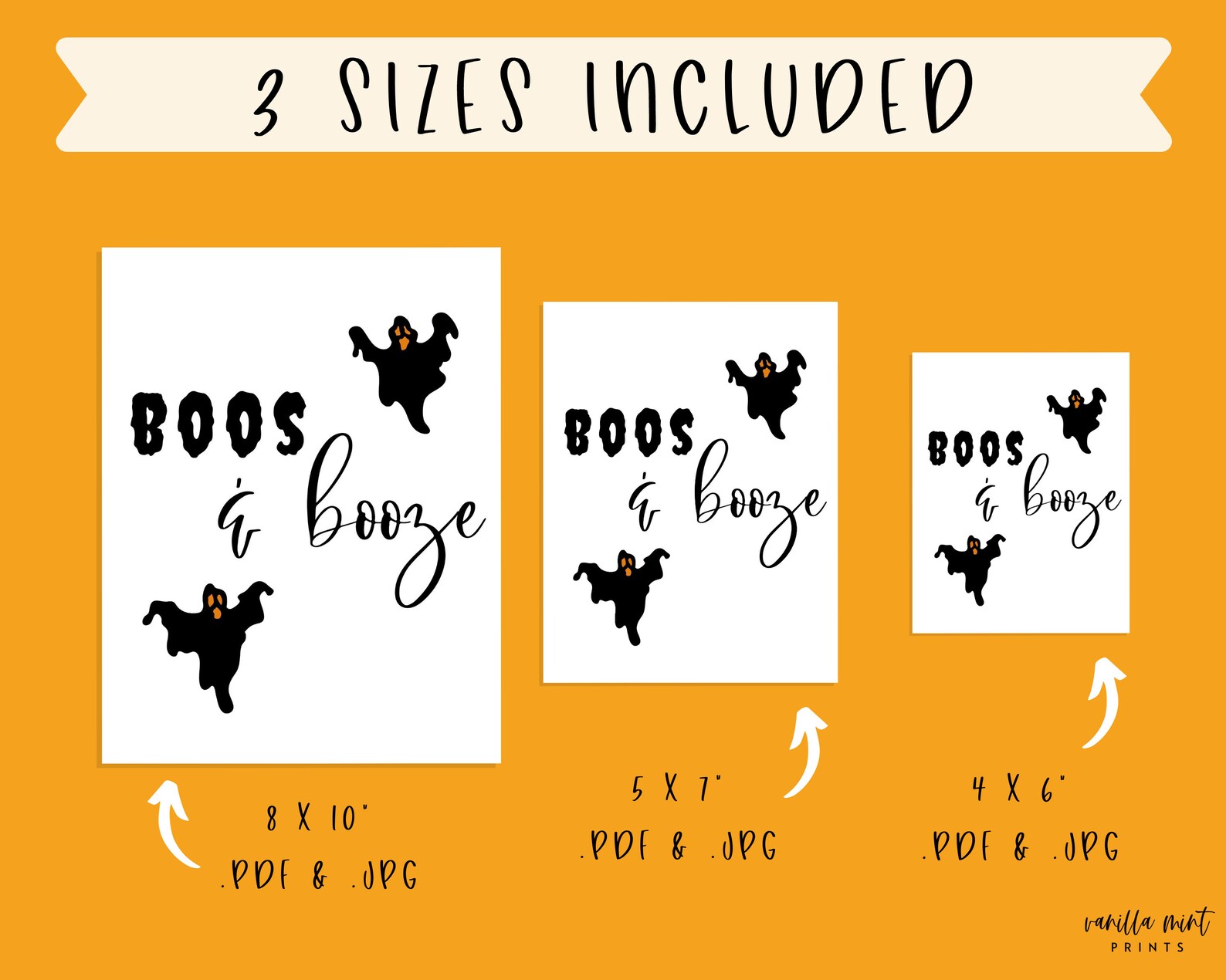 Halloween Party Signs Boos and Booze Halloween Party Decor - Etsy