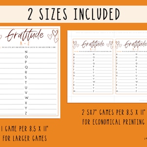 Thanksgiving A - Z Game | Gratitude A-Z Game | Thanksgiving Printable ...
