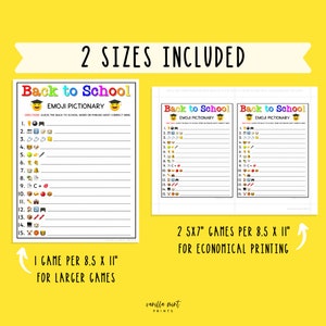 Back to School Game | Emoji Pictionary | First Day of School Activity ...