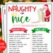 Christmas Naughty or Nice Game Fun Xmas Games Santa's | Etsy