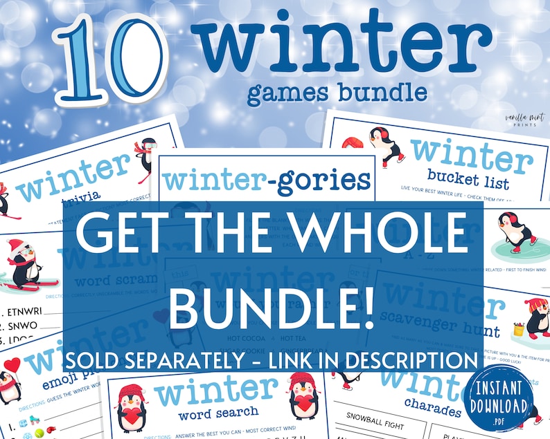 Winter Word Scramble Game Printable Winter Games | Etsy