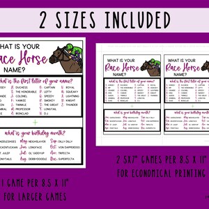 Whats Your Race Horse Name Game | Triple Crown Party Game | Horse Race ...